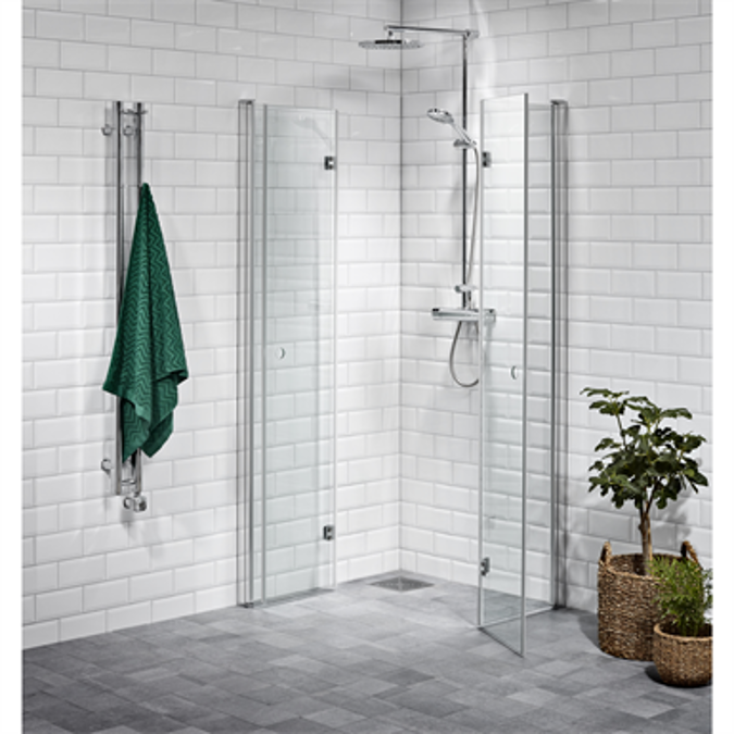 BIM objects - Free download! Lusso Shower walls, straight folding doors ...