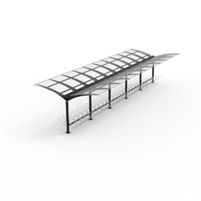 BIM objects - Free download! Seagull, bicycle shelter double sided, 40 ...