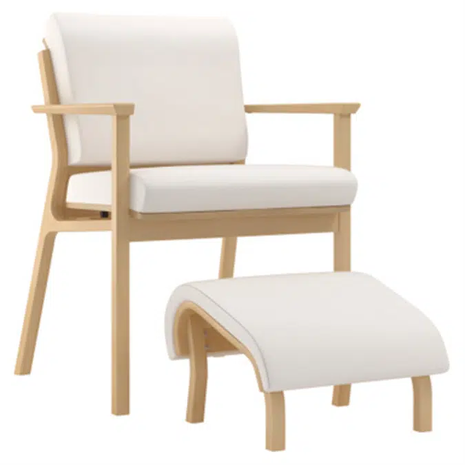BIM objects - Free download! Wieland Trace easy access chair with wood ...