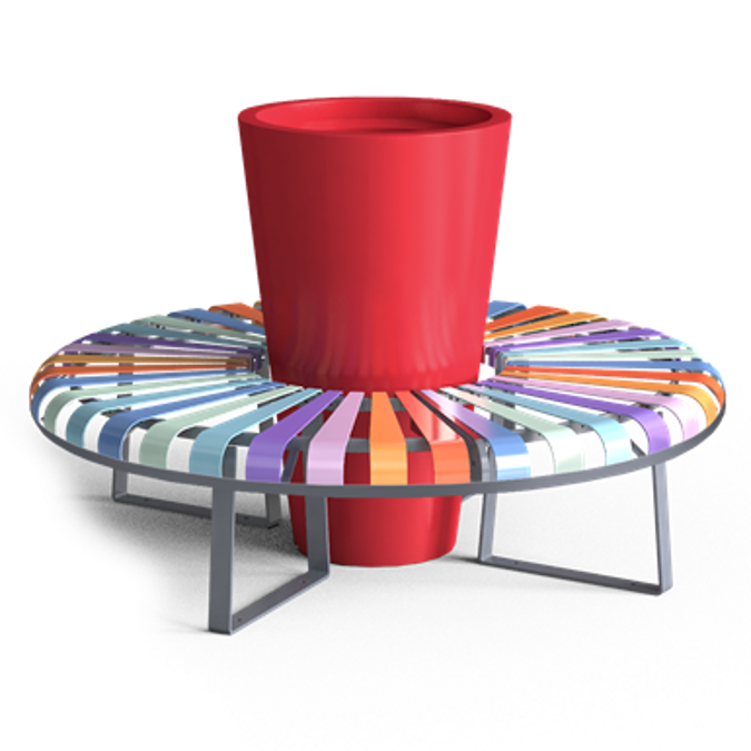 BIM objects - Free download! PASTEL Circular backless bench | BIMobject