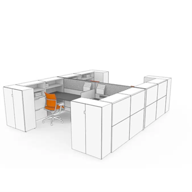 Objetos BIM - ¡Descarga gratis! Enclosed Office 04 - District Furniture ...