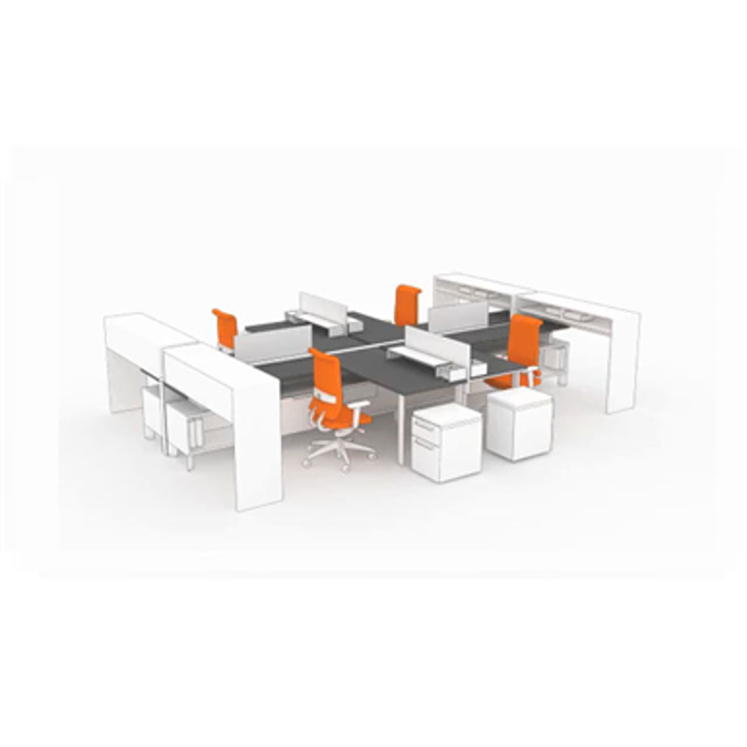 BIM objects - Free download! Semi-Enclosed Office 12 - District ...
