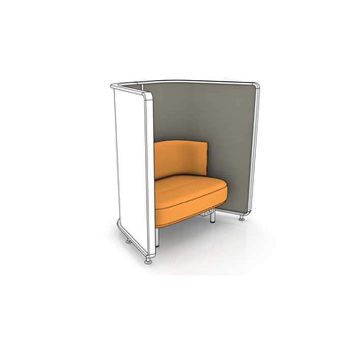 BIM objects - Free download! Zones Freestanding - Enclosure 04 - Lounge Solo | BIMobject