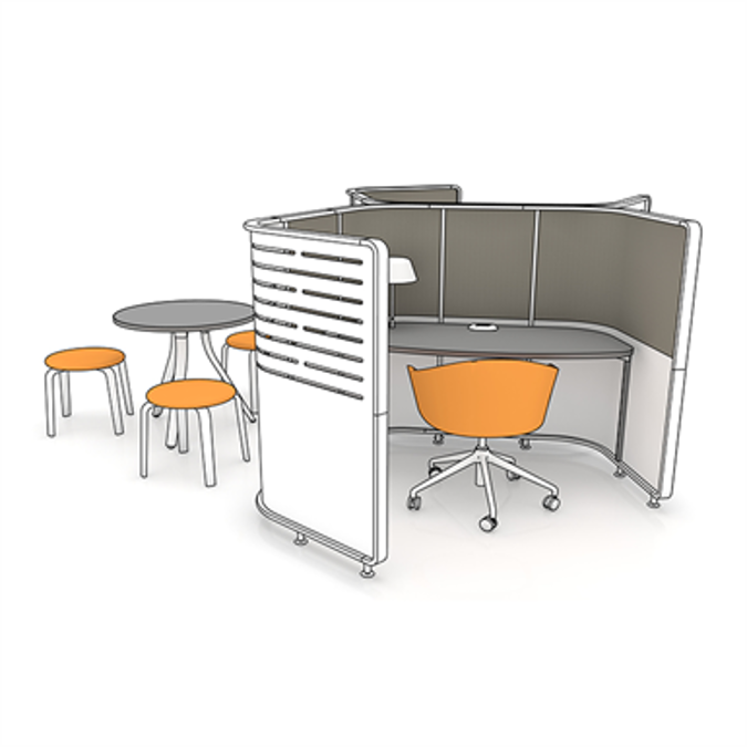 BIM objects - Free download! Zones Freestanding - Enclosure 01 | BIMobject