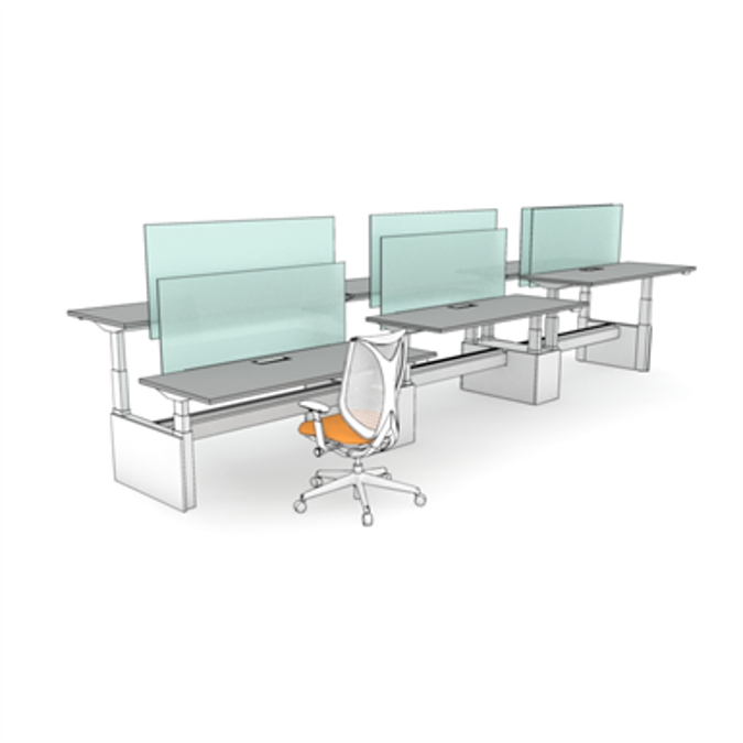 BIM objects - Free download! Teknion Height Adjustable Bench Sit/Stand ...