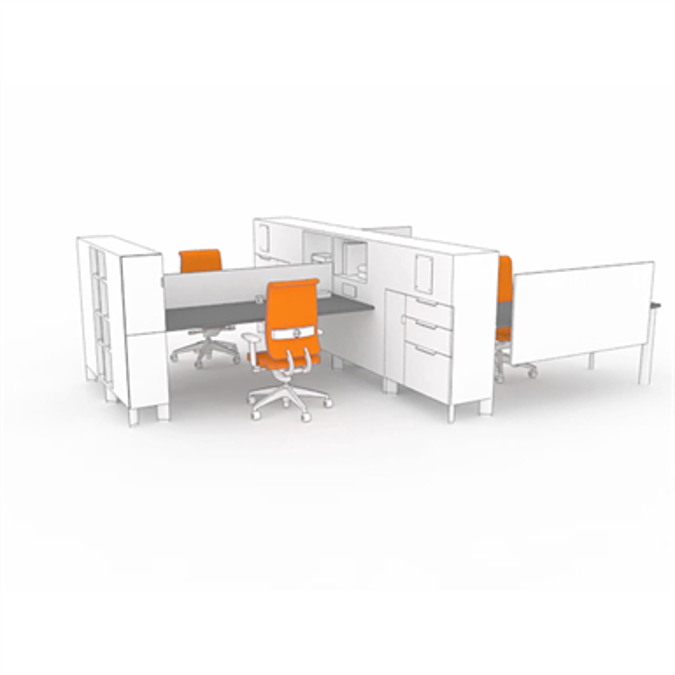 BIM objects - Free download! Semi-Enclosed Office 02 - District ...