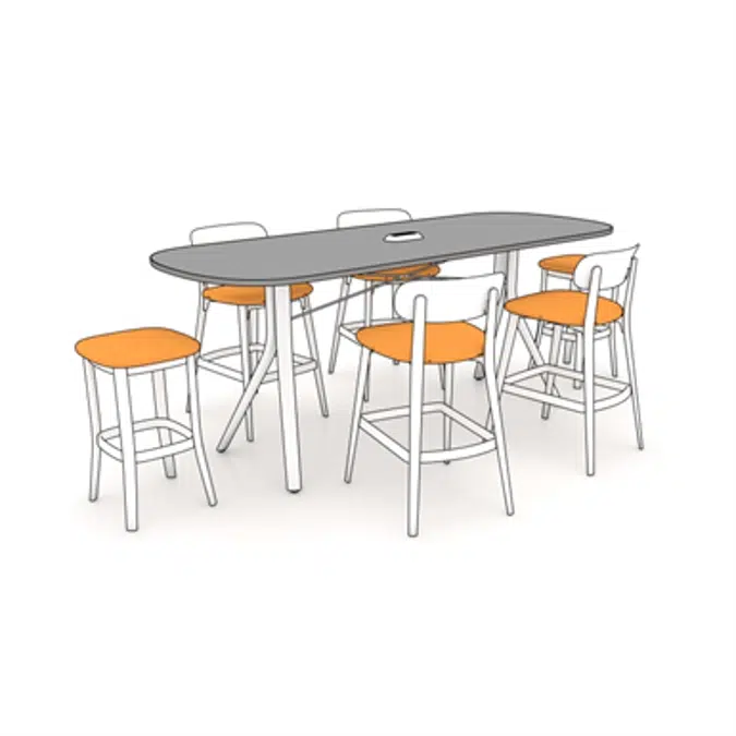 BIM objects - Free download! Zones Freestanding - Canteen Tables 01 ...
