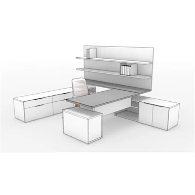 Objetos BIM - ¡Descarga gratis! Teknion Journal Casegood - Layout 02 | BIMobject