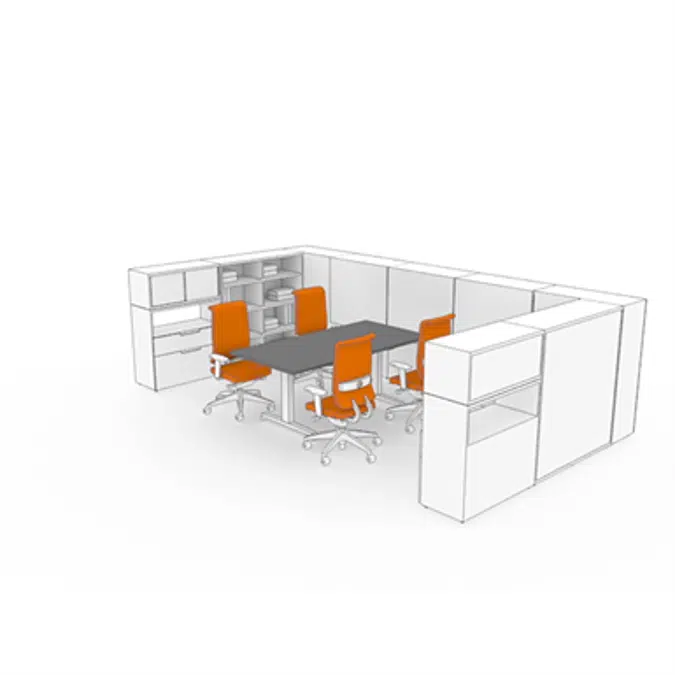 BIM objects - Free download! Enclosed Office 02 - District Furniture ...