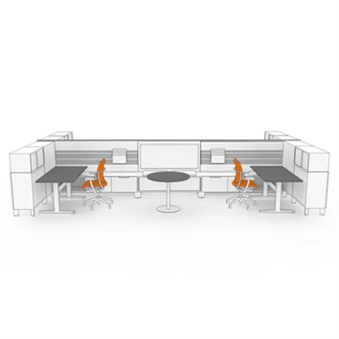 BIM objects - Free download! Enclosed Office 05 - District Furniture ...