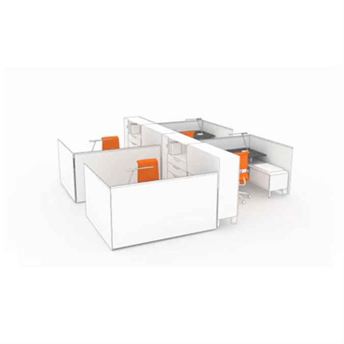 BIM objects - Free download! Semi-Enclosed Office 10 - District ...
