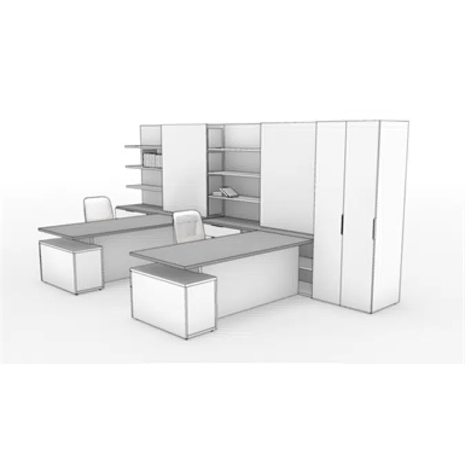 Objetos BIM - ¡Descarga gratis! Teknion Journal Casegood - Layout 07 | BIMobject