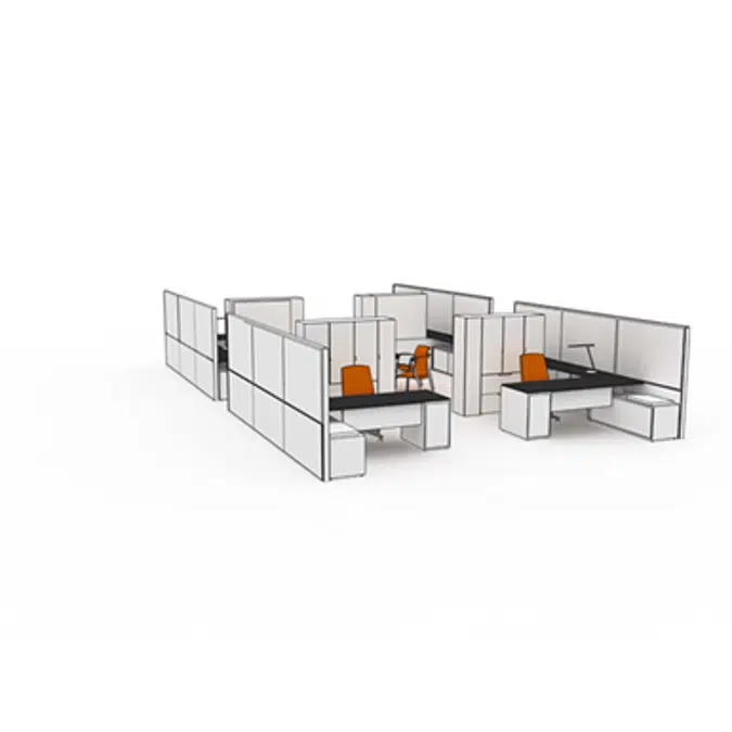 Objetos BIM - ¡Descarga gratis! Enclosed Office 03 - District Furniture ...