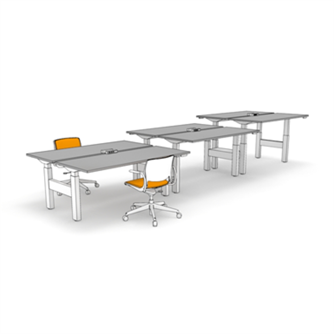 BIM objects - Free download! Teknion Height Adjustable Bench Sit/Stand ...