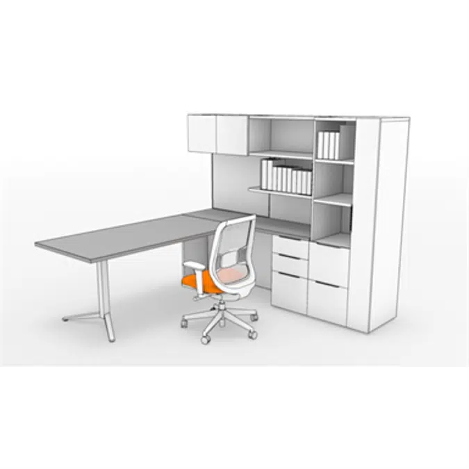 Objetos BIM - ¡Descarga gratis! Teknion Journal Casegood - Layout 12 | BIMobject