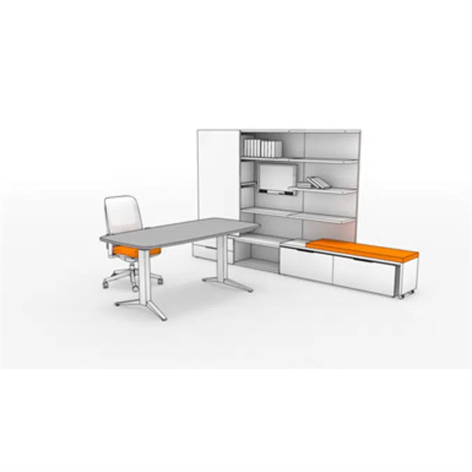 BIM objects - Free download! Teknion Journal Casegood - Layout 01 | BIMobject