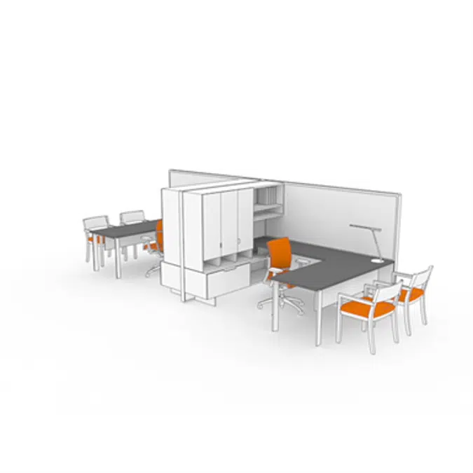 BIM objects - Free download! Enclosed Office 10 - District Furniture ...