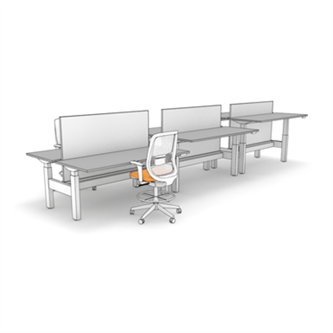 Objetos BIM - ¡Descarga gratis! Teknion Height Adjustable Bench Sit ...