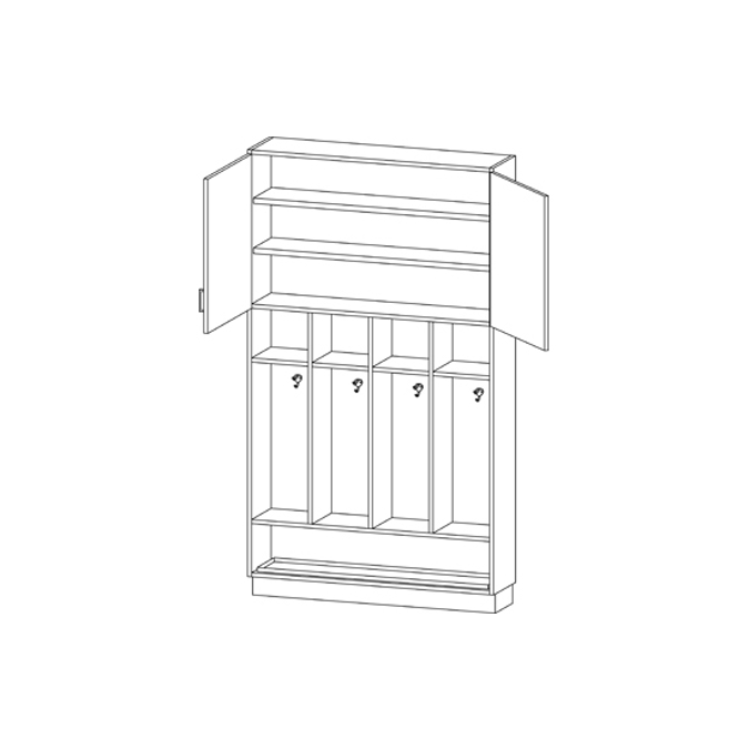 BIM objects - Free download! Four Student Tall Lockers | BIMobject