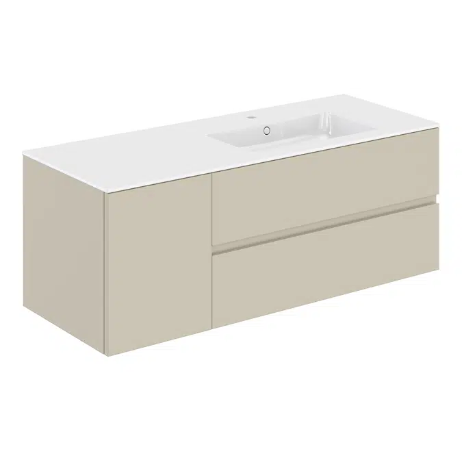 BIM objects - Free download! MOD140 cm 2-drawers & 1 door cabinet with ...