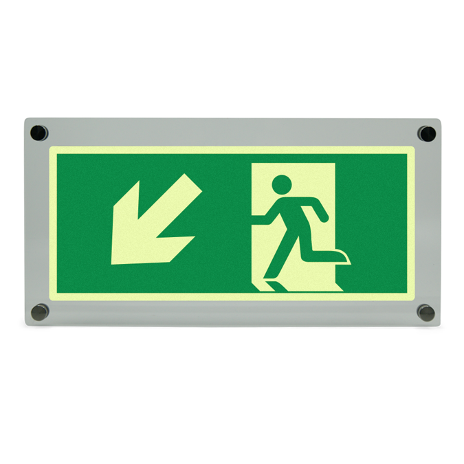 BIM objects - Free download! Emergency exit sign - arrow slanted down ...