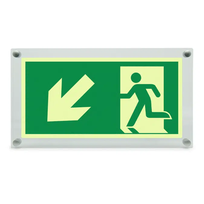BIM objects - Free download! Emergency exit sign - arrow slanted down ... BIM objects - Free download! Emergency exit sign - arrow slanted down ...