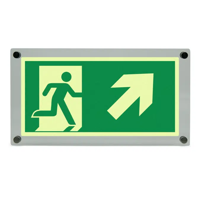 BIM objects - Free download! Emergency exit sign - arrow slanted up the ...