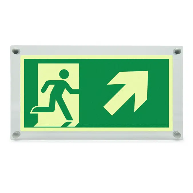 BIM objects - Free download! Emergency exit sign - arrow slanted up ...