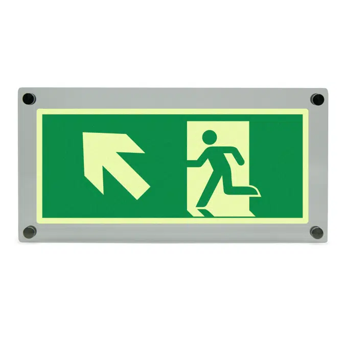BIM objects - Free download! Emergency exit sign - arrow slanted up the ...