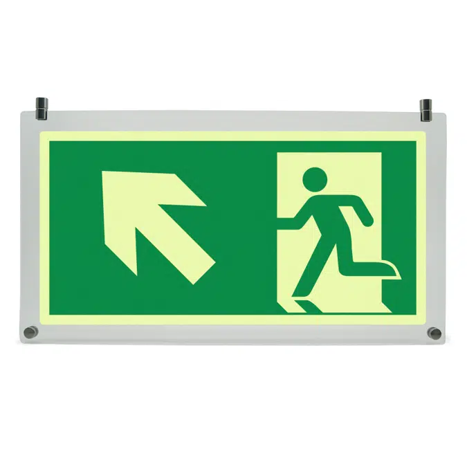 BIM objects - Free download! Emergency exit sign - arrow slanted up the ...