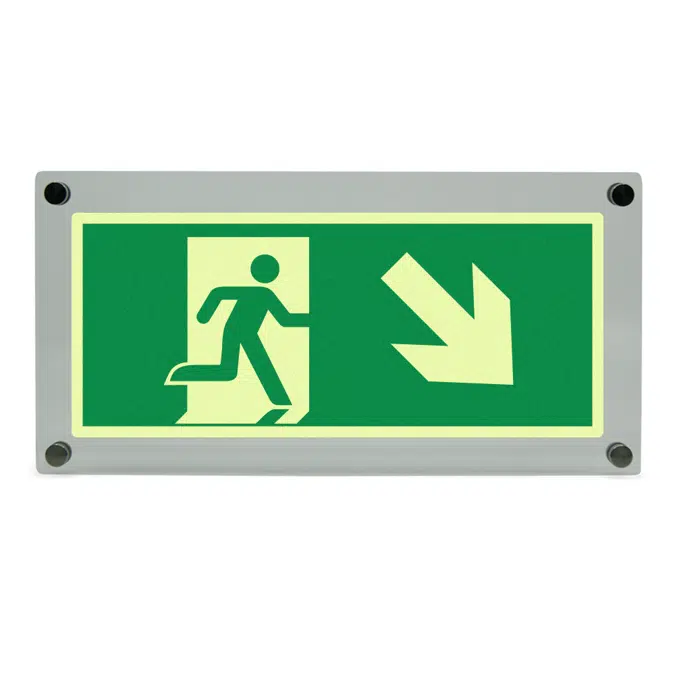 BIM objects - Free download! Emergency exit sign - arrow slanted down ...