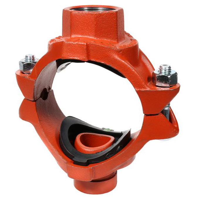 BIM objects - Free download! 7049 Gruvlok® Clamp-T, Gr x Thd Cross ...