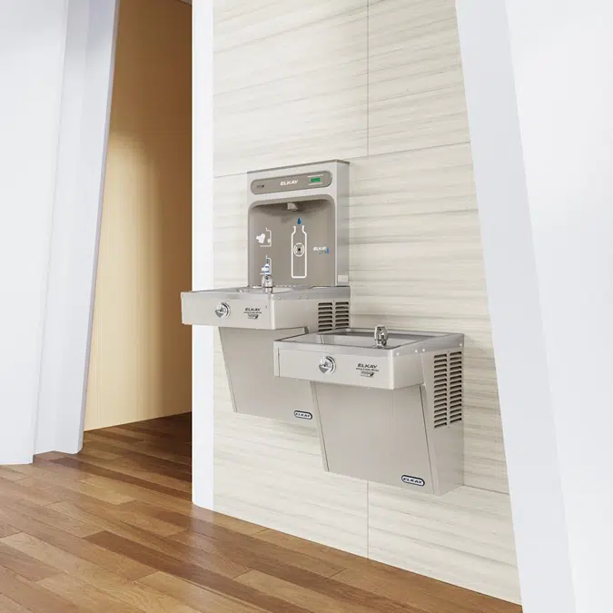 BIM objects - Free download! VRCGRNTL8WSK Elkay ezH2O® Bottle Filling Station & Bi-Level High ...