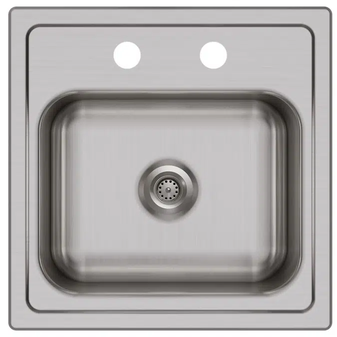 Objetos BIM - ¡Descarga gratis! DSEP1515C Dayton® Stainless Steel 15" x 15" x 6" 2-Hole Single ...