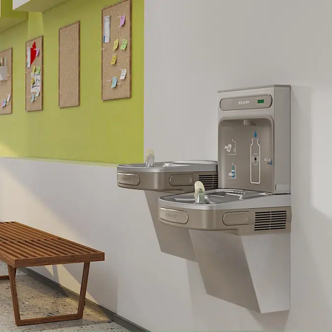 BIM objects - Free download! EZSTL8WSSK Elkay ezH2O® Bottle Filling Station & Versatile Bi-Level ...