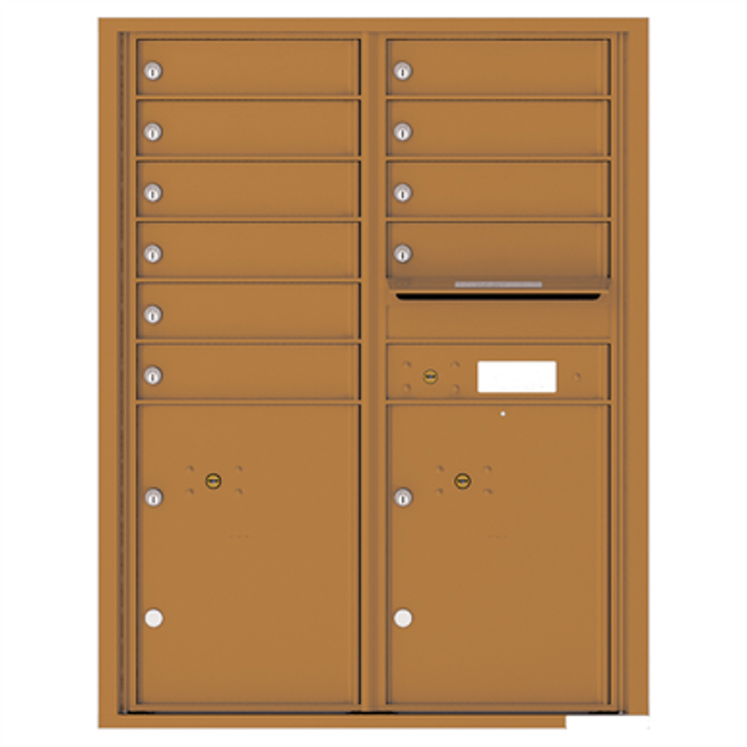 BIM objects - Free download! STD-4C Rear Load Mailbox, 11 High Suite | BIMobject