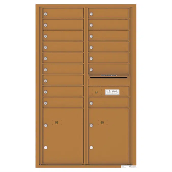 BIM objects - Free download! STD-4C Front Load Mailbox, 14 High Suite ...