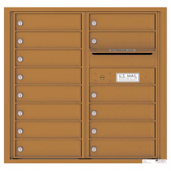 BIM objects - Free download! STD-4C Rear Load Mailbox, 08 High Suite | BIMobject