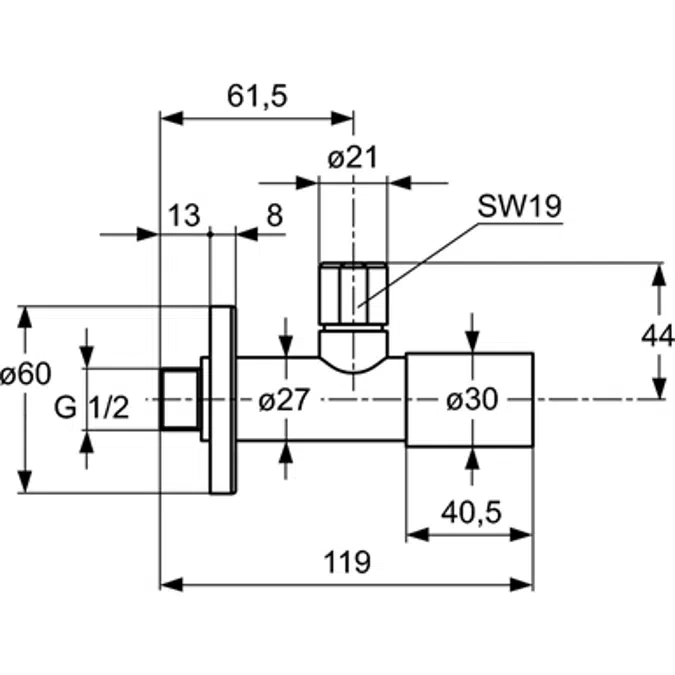 BIM objects - Free download! DESIGN ANGLE VALVE CHROME | BIMobject