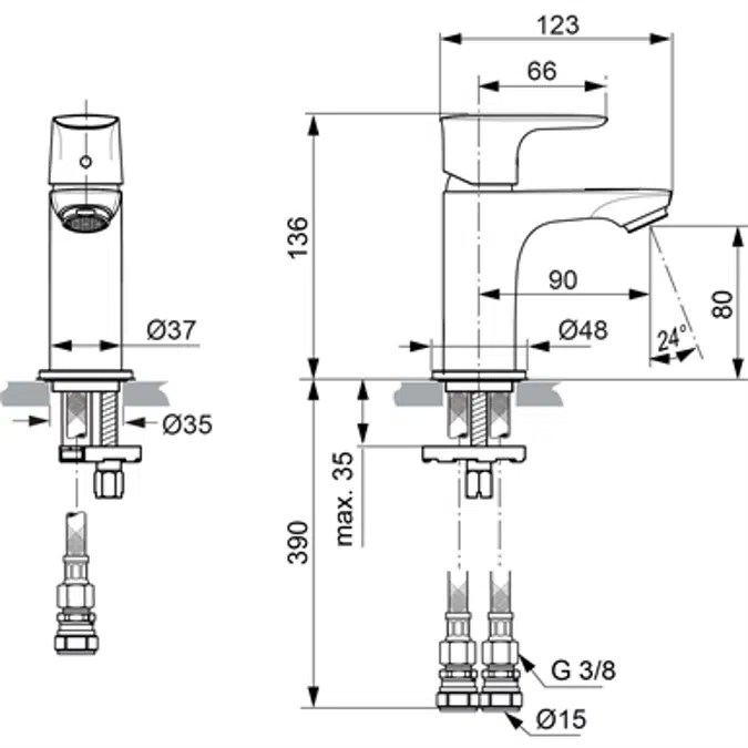 BIM objects - Free download! Concept Air Mini basin mixer no waste ...