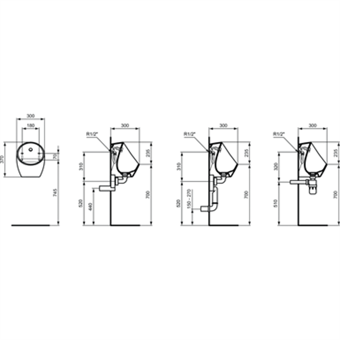BIM objects - Free download! Sphero MINI BI Urinal | BIMobject