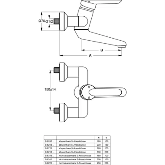BIM objects - Free download! CERAPLUS wall mounted single lever basin ...