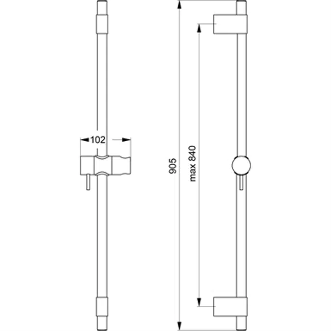 BIM objects - Free download! IDEALRAIN PRO 900mm slide rail | BIMobject
