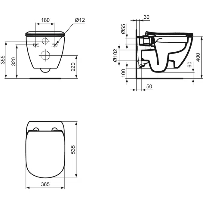 BIM objects - Free download! Tesi wh bowl RimLS+ incl SW seat SC BXD PB ...