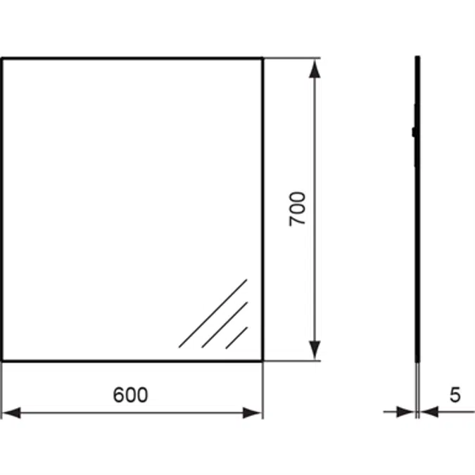 BIM objects - Free download! CONNECT/CONCEPT MIRROR 60X70 | BIMobject