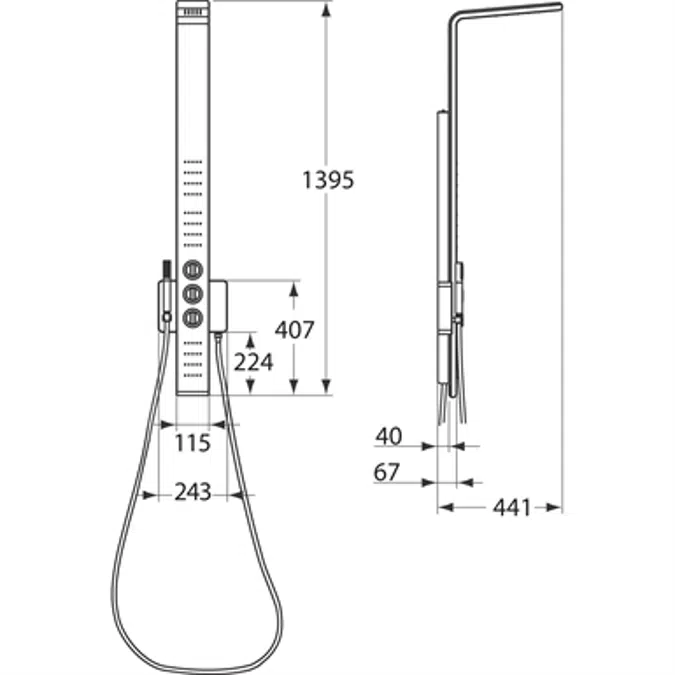 BIM objects - Free download! MOMENTS - Shower Totem, 5 Func. Polished ...