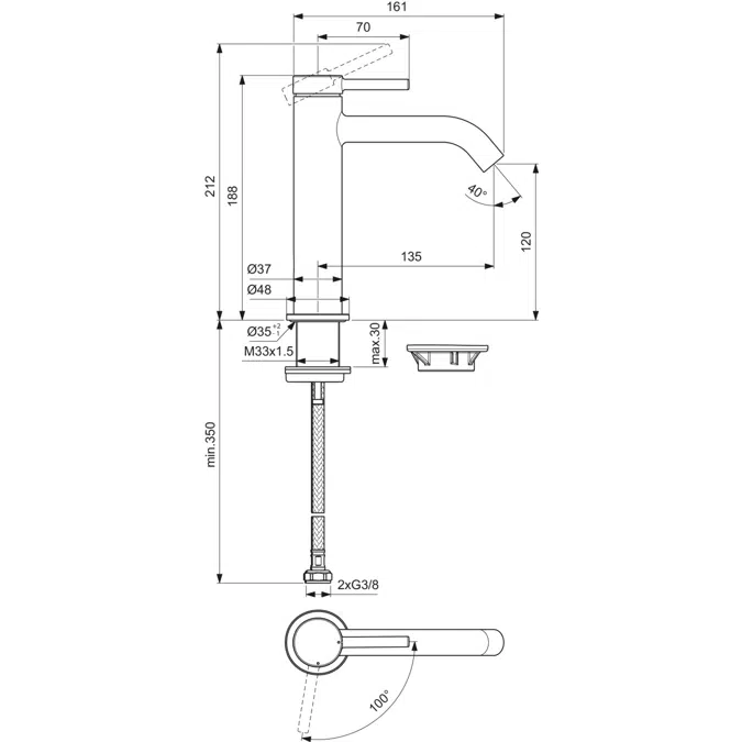 BIM objects - Free download! CERALINE NUOVO BSN H120 BST RTD CHR 3.8L ...