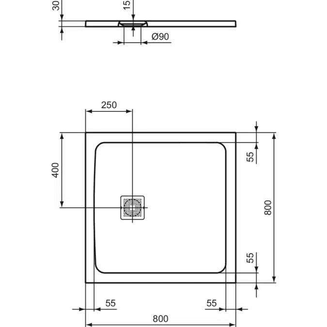 BIM objects - Free download! ULTRA FLAT S + 80X80 SHOWER TRAY | BIMobject