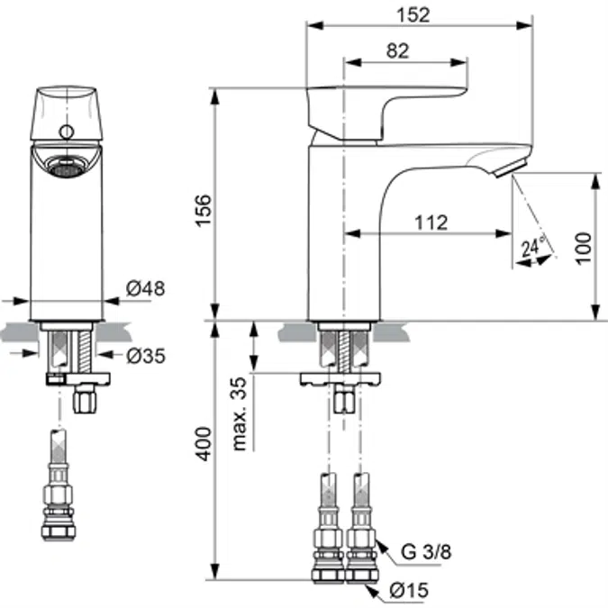 BIM objects - Free download! Concept Air Grande basin mixer no waste ...