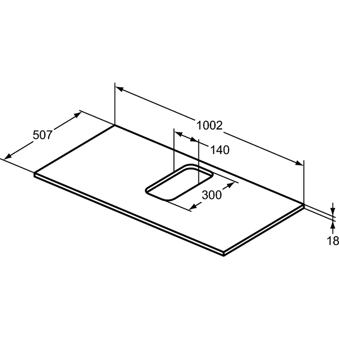 BIM objects - Free download! I.LIFE B WORKTOP BASIN CUT 100CM | BIMobject